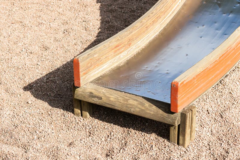 End of Playground Slide on the Sand at Summer Stock Image - Image of ...
