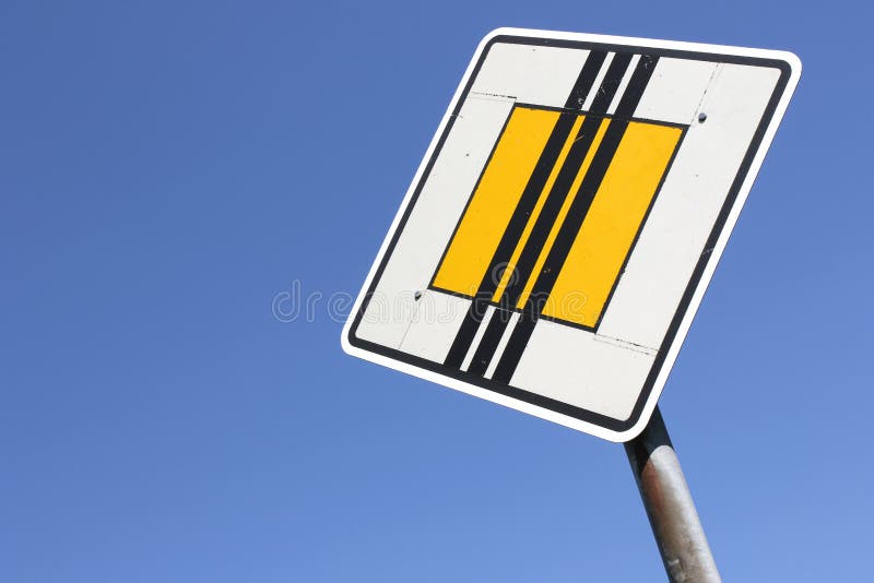 German Priority Road Sign stock image. Image of backgrounds - 88066643