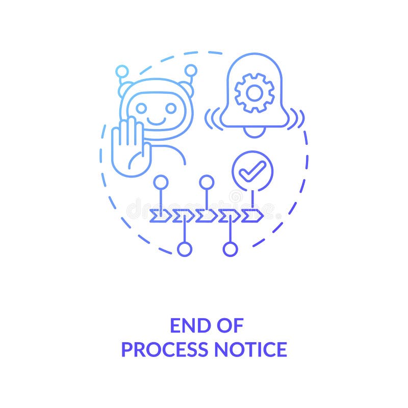 End Process Notice Concept Icon Stock Vector - Illustration of industry ...