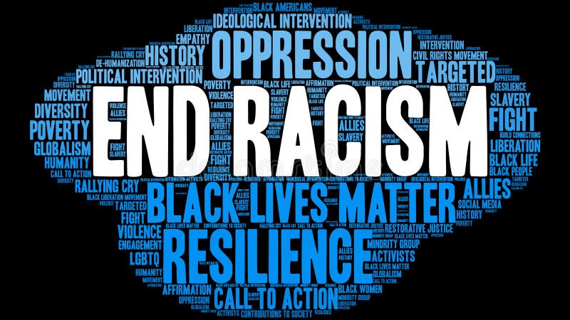 End Racism Word Cloud editorial stock photo. Illustration of diversity ...