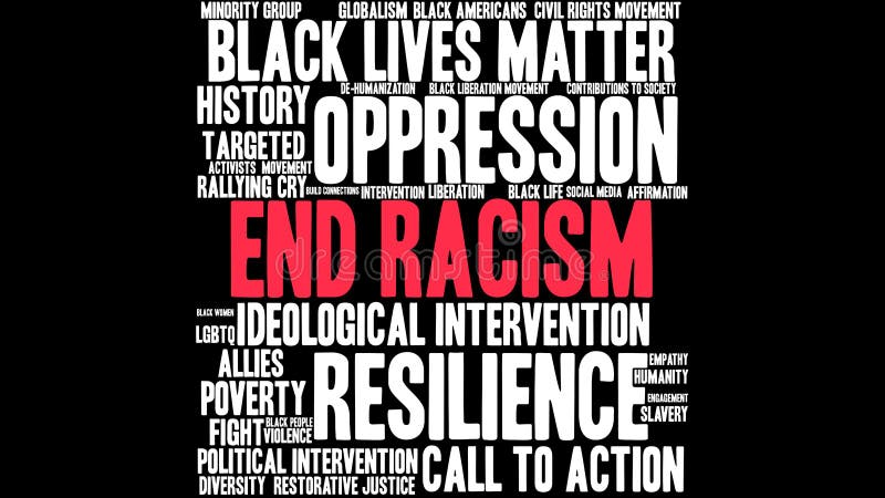 End Racism Word Cloud editorial photo. Illustration of justice - 110340601