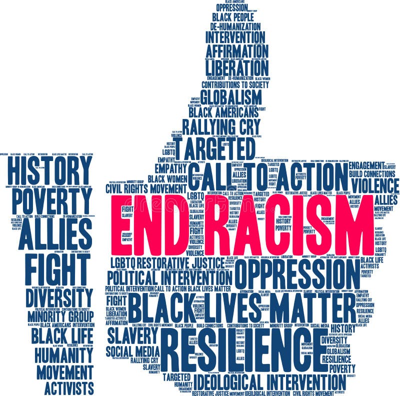 End Racism Word Cloud editorial image. Illustration of diversity ...