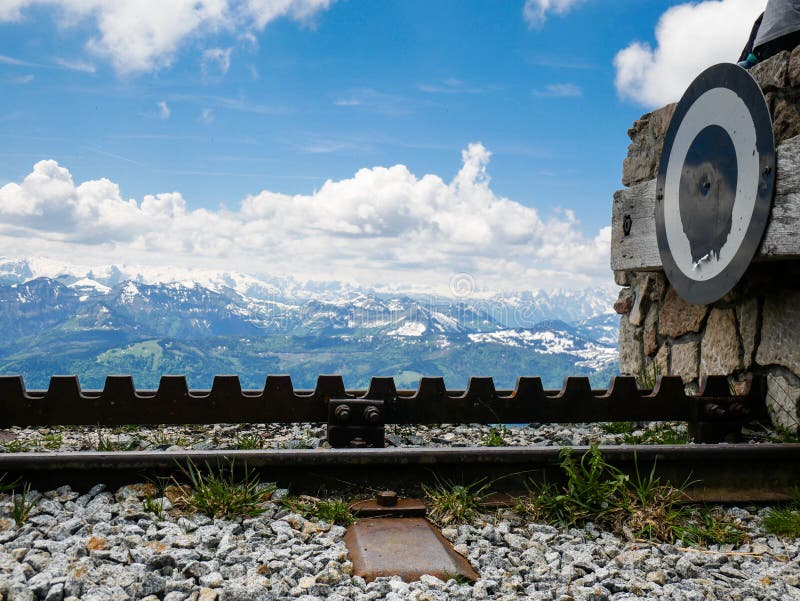End of the Rail at Shafberg Bahn Train on the Austrian Alps with ...