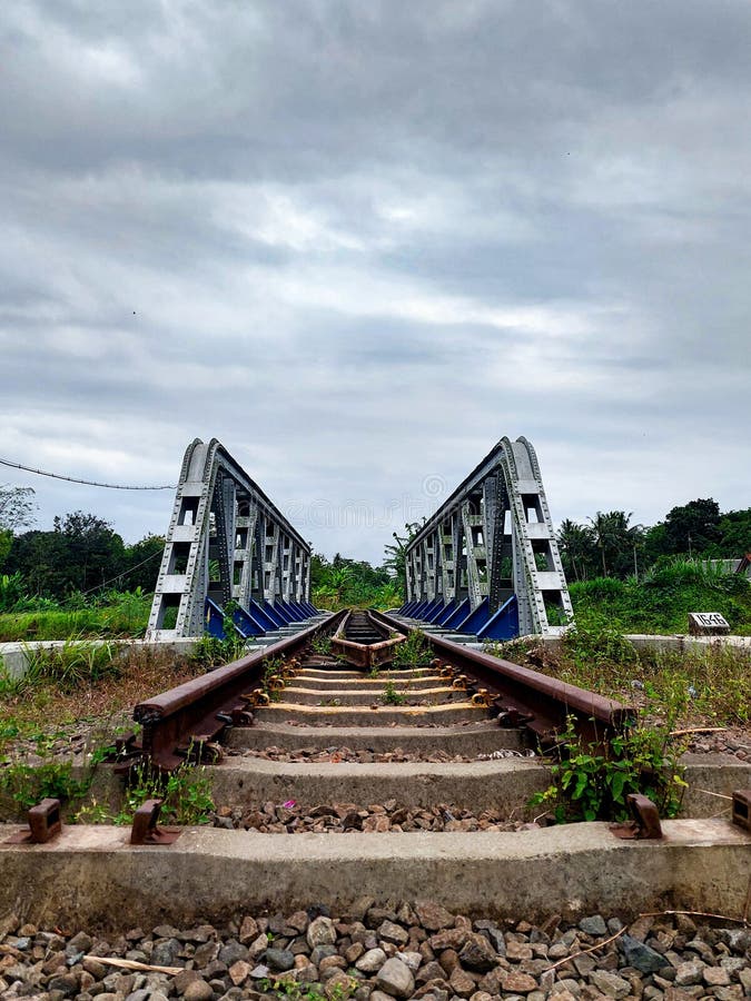 The End of the Railroad with the Bridge Stock Photo - Image of track ...