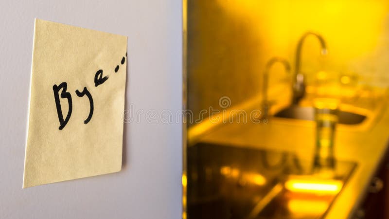 NOTE on the REFRIGERATOR I stock image. Image of jovial - 2422285