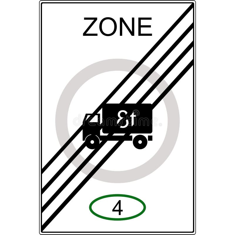 End of the Restricted Truck Zone. Vector Image. Stock Vector ...