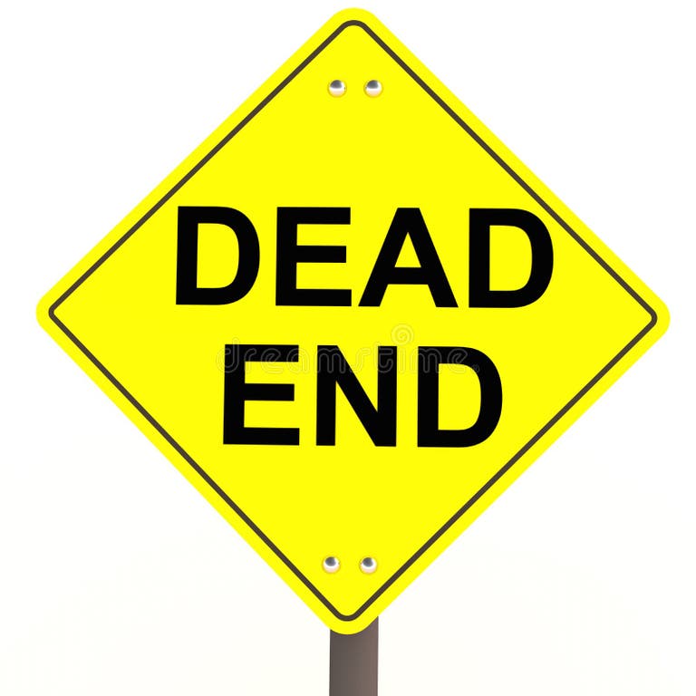 Dead End Warning Road Sign Stock Illustrations – 282 Dead End Warning ...