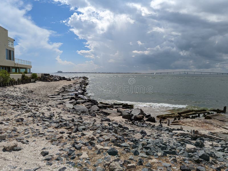 End of the Road Ocean View Rocky Beach Stock Image - Image of wave ...