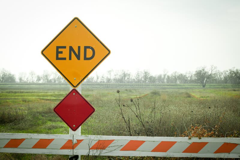 End of the Road Sign stock image. Image of grey, finish - 18077185