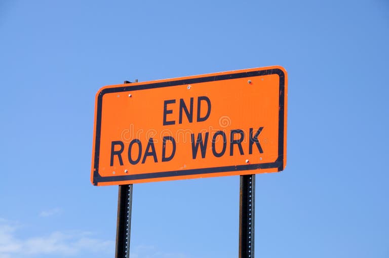 End Road Work stock photo. Image of traffic, work, orange - 12052462