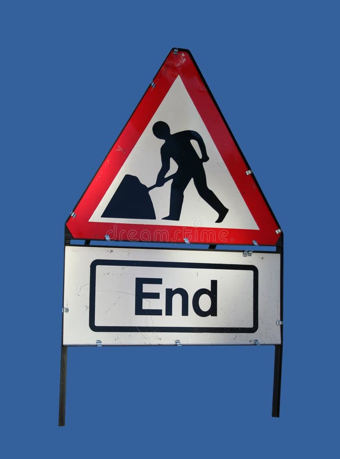 End of roadworks sign stock image. Image of symbol, figure - 2883013