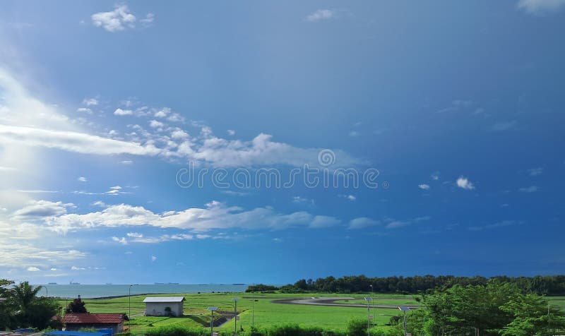 End of the Runway at Sepinggan Airport, Balikpapan Stock Image - Image ...