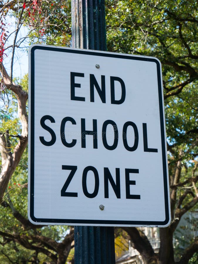 End School Zone Sign stock image. Image of zone, lake - 78797053