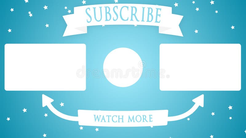 End Screen Channel Outro Interactive Element on Light Purple Background ...