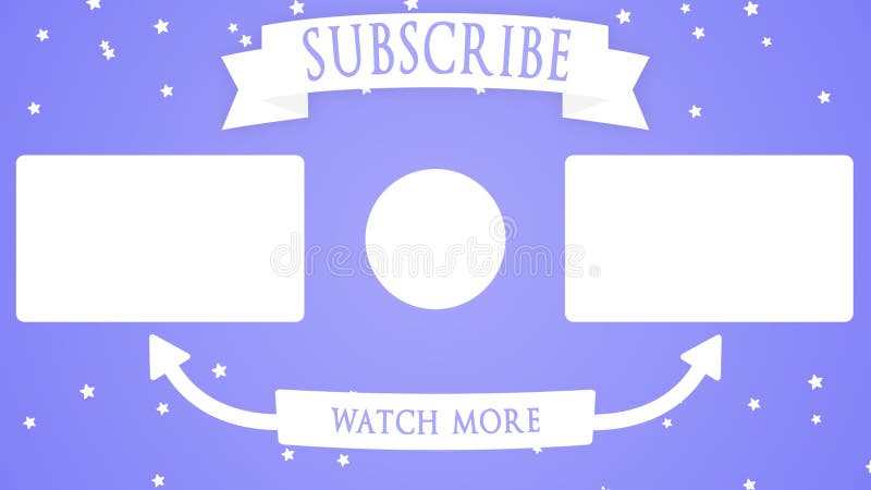 End Screen Channel Outro Interactive Element on Light Purple Background ...