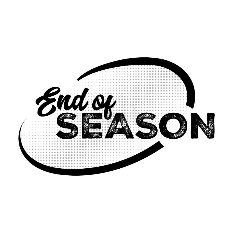 End of Season Black Label with Halftone Pattern. Stock Vector ...