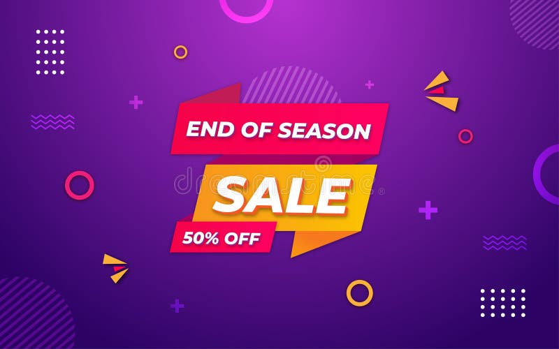 End of Season Sale Banner with Text Effect Stock Illustration ...