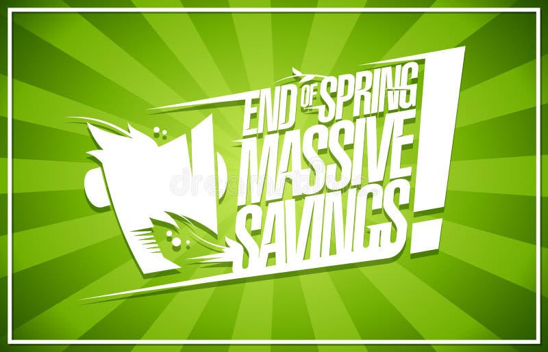 Massive Spring Clearance, Vector Poster Template with Pink Ribbon Stock ...