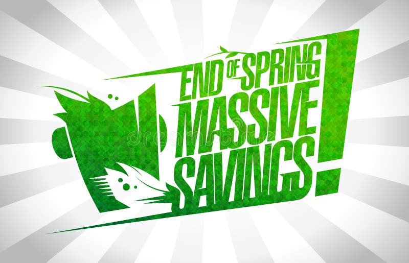 Massive Spring Clearance, Vector Poster Template with Pink Ribbon Stock ...