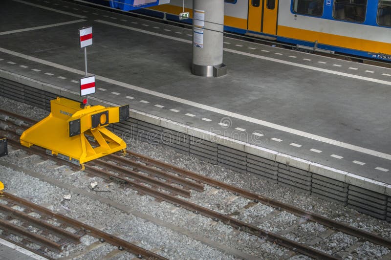 End or Start of a Train Line at Central Station the Hague the ...