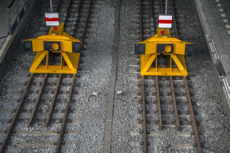 End or Start of a Train Line at Central Station the Hague the ...