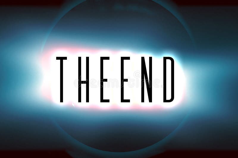 The End. Text on Dramatic Dark Background with Glowing Circle Stock ...