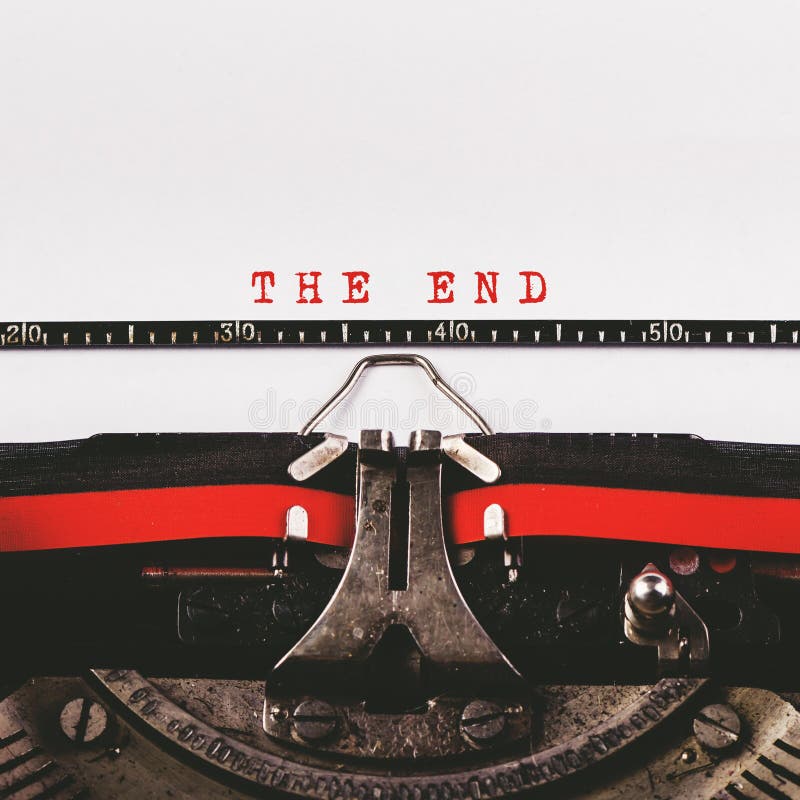 The End Text on Old Typewriter Stock Image - Image of conclude, story ...