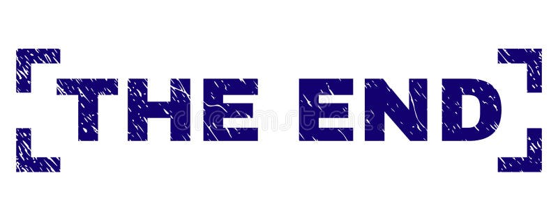 Scratched Textured the END Stamp Seal between Corners Stock Vector ...