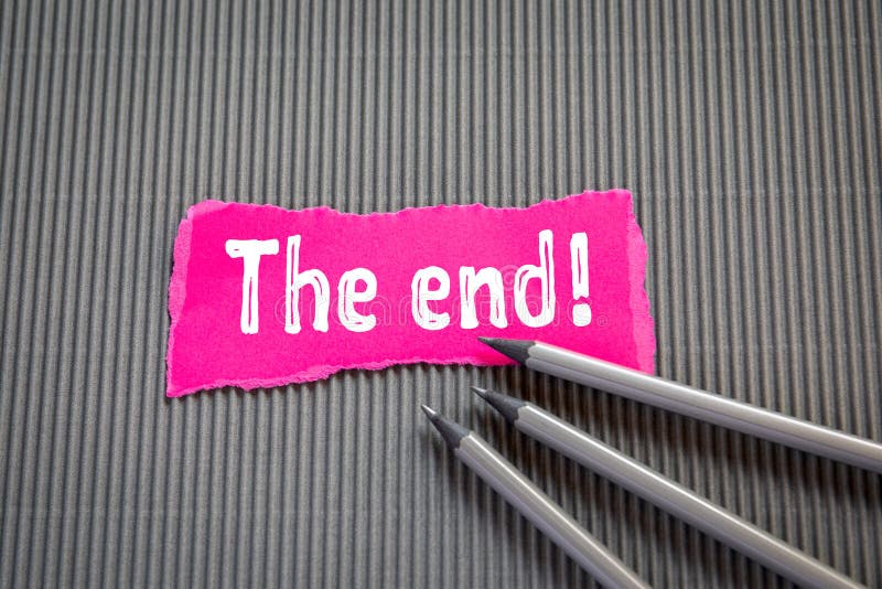 The END. Text on Torn, Pink Paper on Corrugated Background Stock Image ...