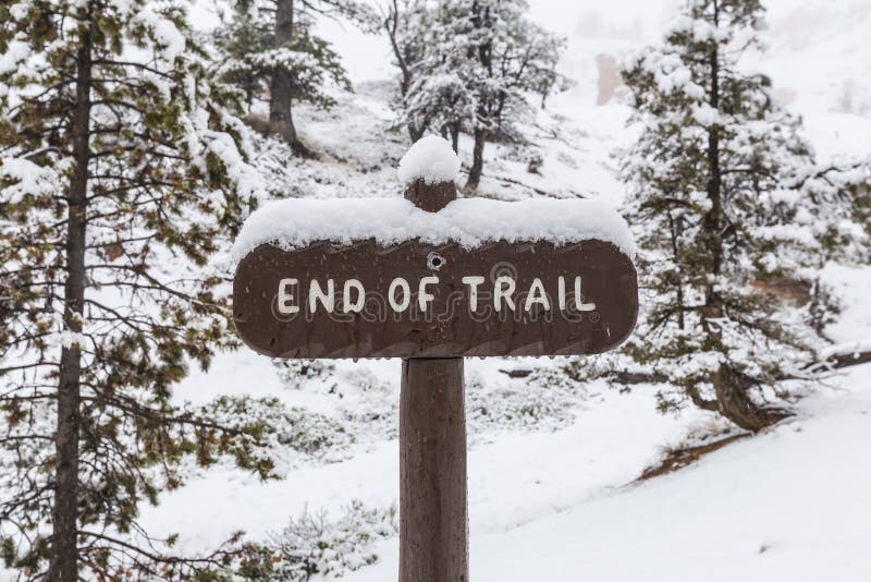 End Trail Sign Snowy Forest Stock Photos - Free & Royalty-Free Stock ...
