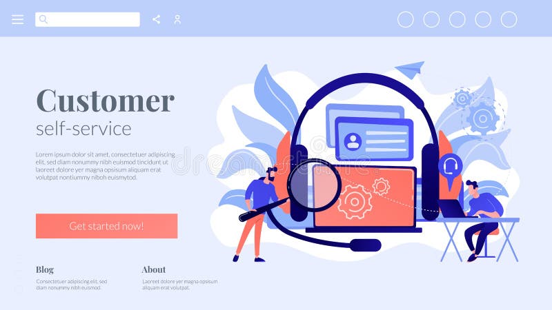 Customer Self-service Concept Landing Page. Stock Vector - Illustration ...