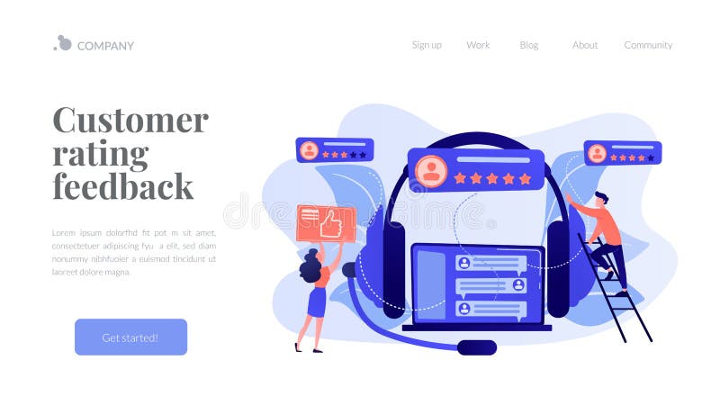 Customer Self-service Concept Landing Page. Stock Vector - Illustration ...