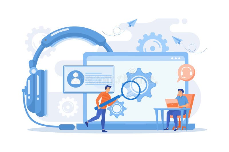 End User with Magnifier Finding Information in Laptop with Headset ...