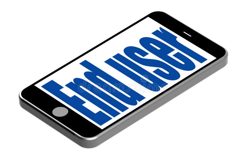 End User Word on Mobile Phone Stock Illustration - Illustration of ...