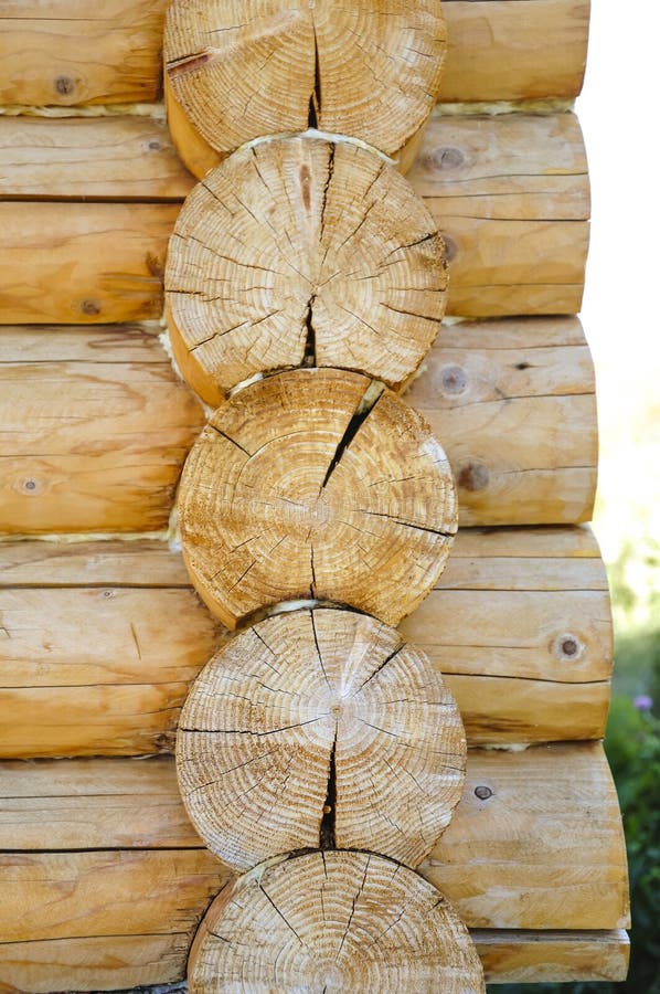 End of Wall Composed of Processed Logs, Log House Texture Stock Photo ...