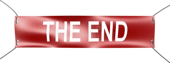 The end word on red banner stock illustration. Illustration of concept ...