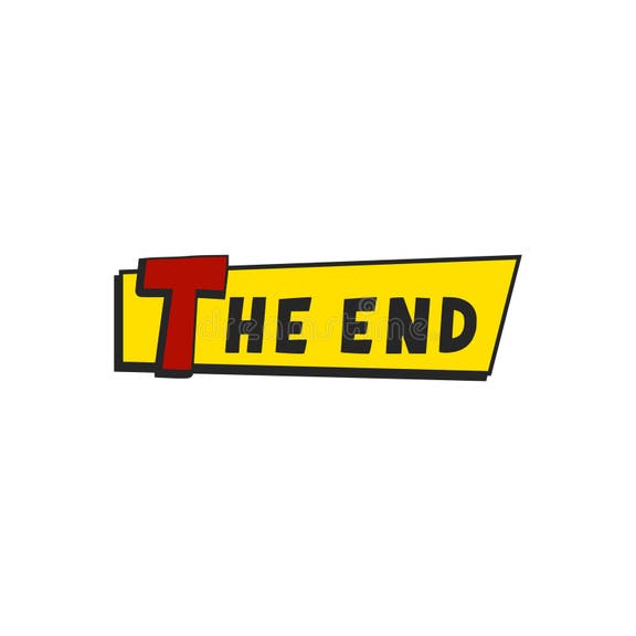 The End Words Comic Style, Text Frame with Retro Typography Stock ...