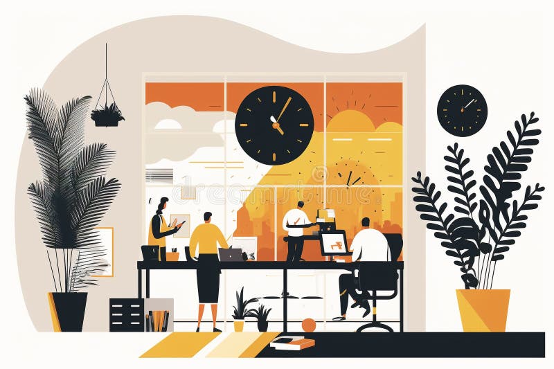 The End of the Work Day. the QUIET QUITTING Concept AI Generation Stock ...