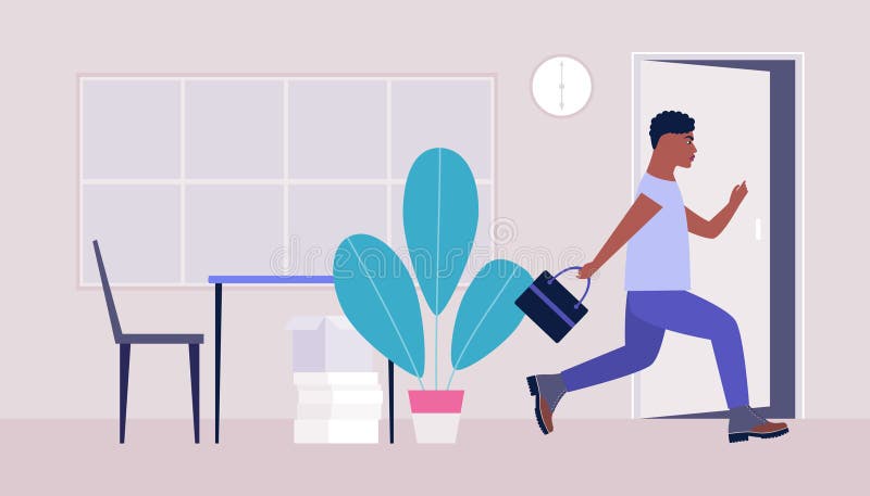 End of the working day stock vector. Illustration of exit - 202827655