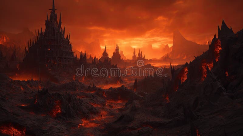 End of the World, the Apocalypse, Armageddon. Lava Flows Flow Across ...