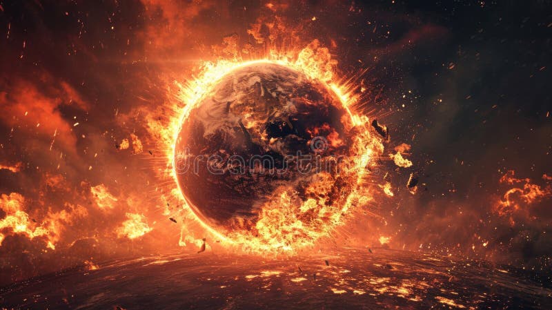 End of the World. Complete Destruction of Planet Stock Image - Image of ...