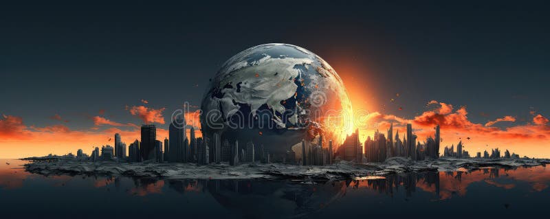 The End of the World Depicted Stock Illustration - Illustration of ...
