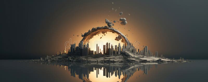 The End of the World Depicted Stock Illustration - Illustration of ...