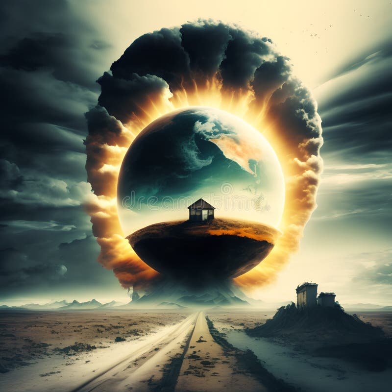 End of the World, Generative AI Illustration Stock Illustration ...