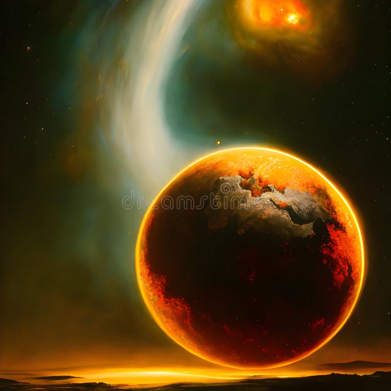 End of the World, Planet Explosion. Generative Ai Stock Illustration ...
