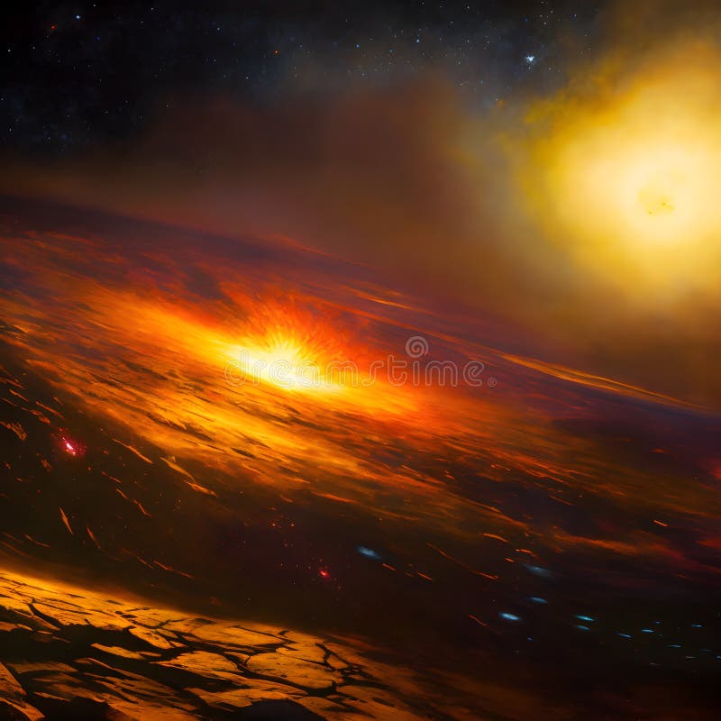 End of the World, Planet Explosion. Generative Ai Stock Illustration ...