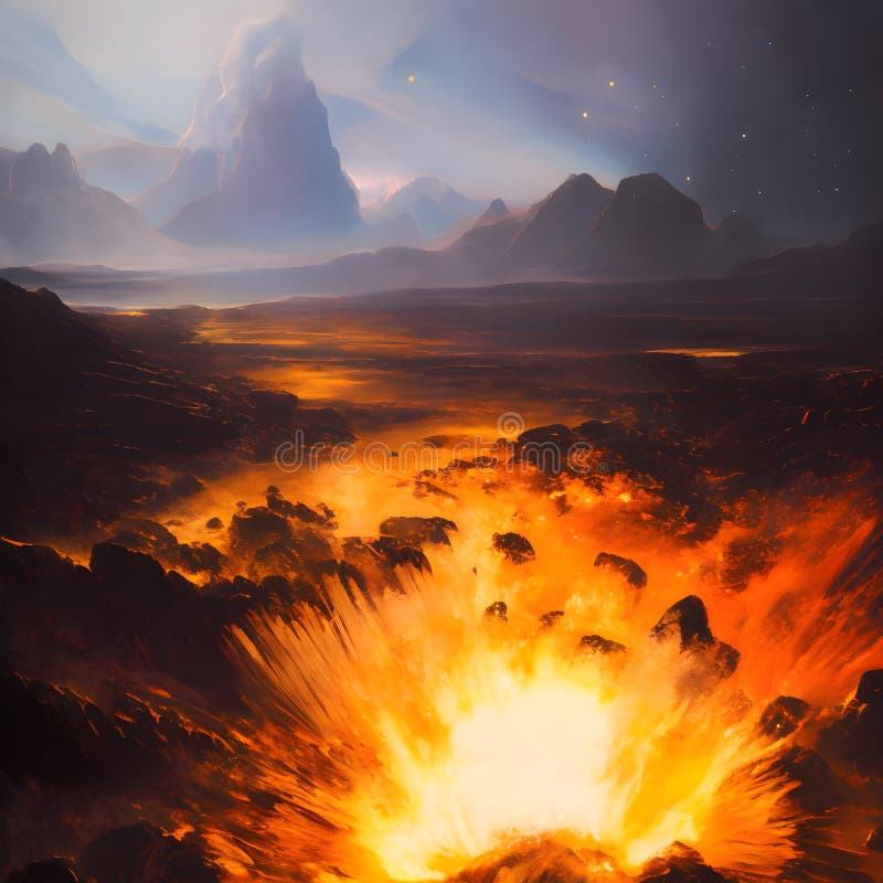 End of the World, Planet Explosion. Generative Ai Stock Illustration ...