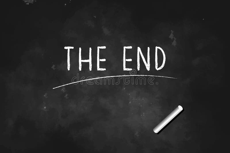 The END Written with Chalk on Blackboard Icon Logo Design Vector ...