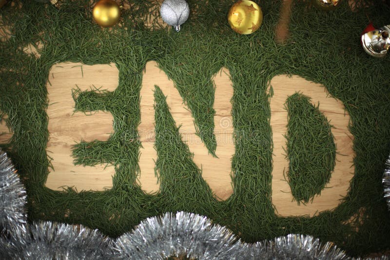 End stock image. Image of tree, text, damaged, xmas, branch - 82366349