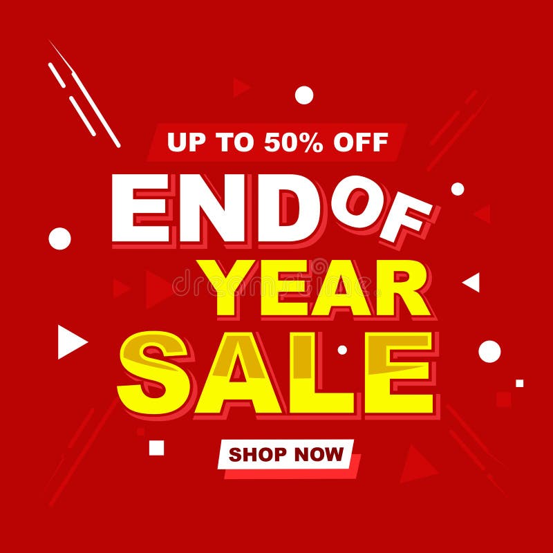 End of Year Sale Banner. Sale Banner Template Design Stock Vector ...